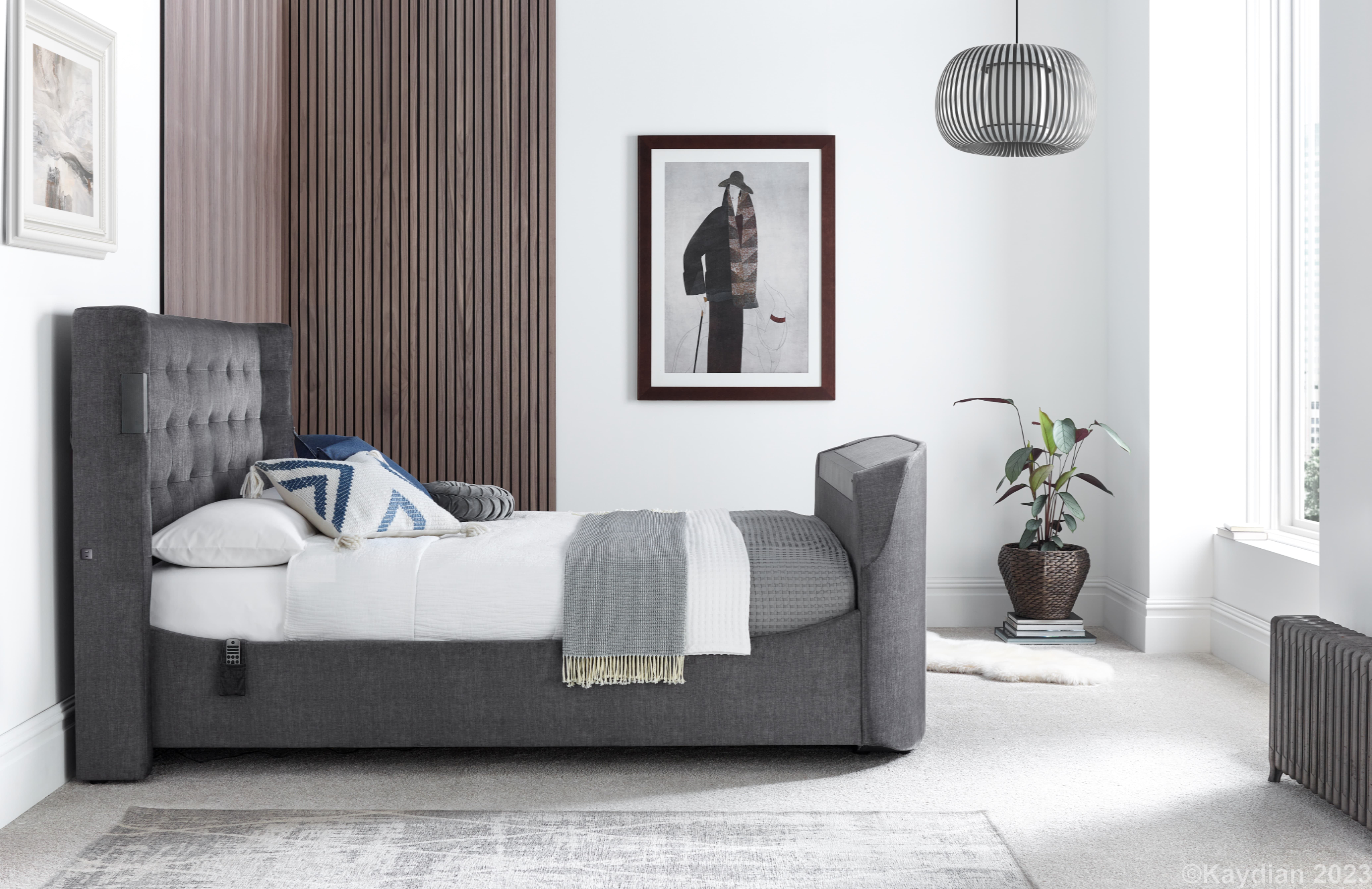 Deans Furnishers - Beds - Belsay TV Media Bed 4ft6 Vogue Grey